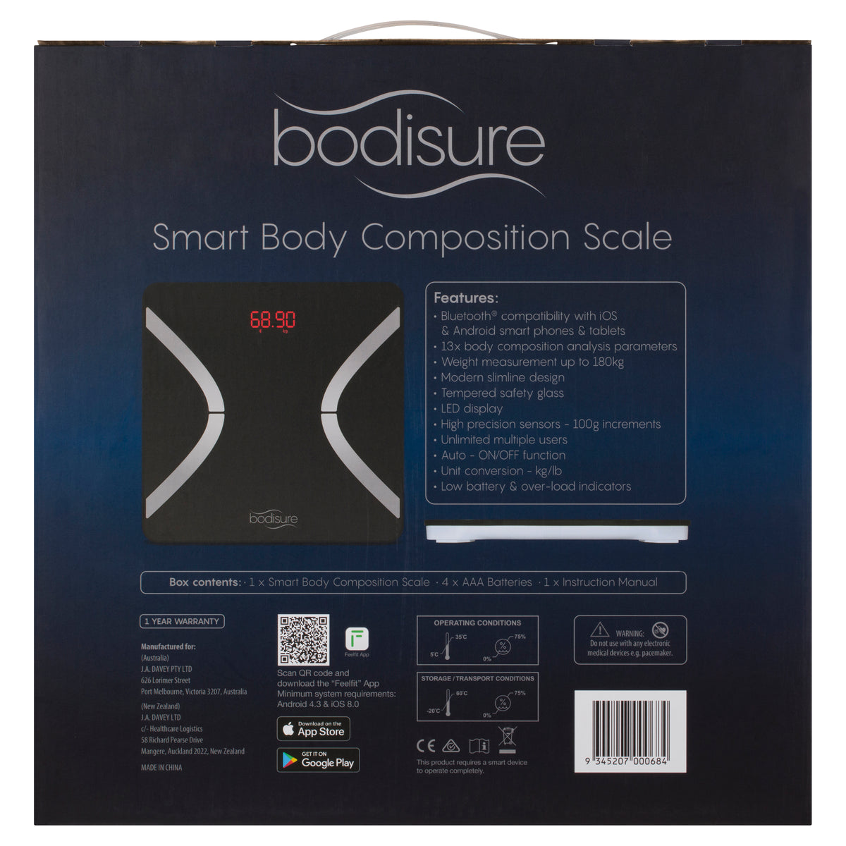 Bodisure Smart Body Composition Scale Black – Alive Pharmacy Warehouse