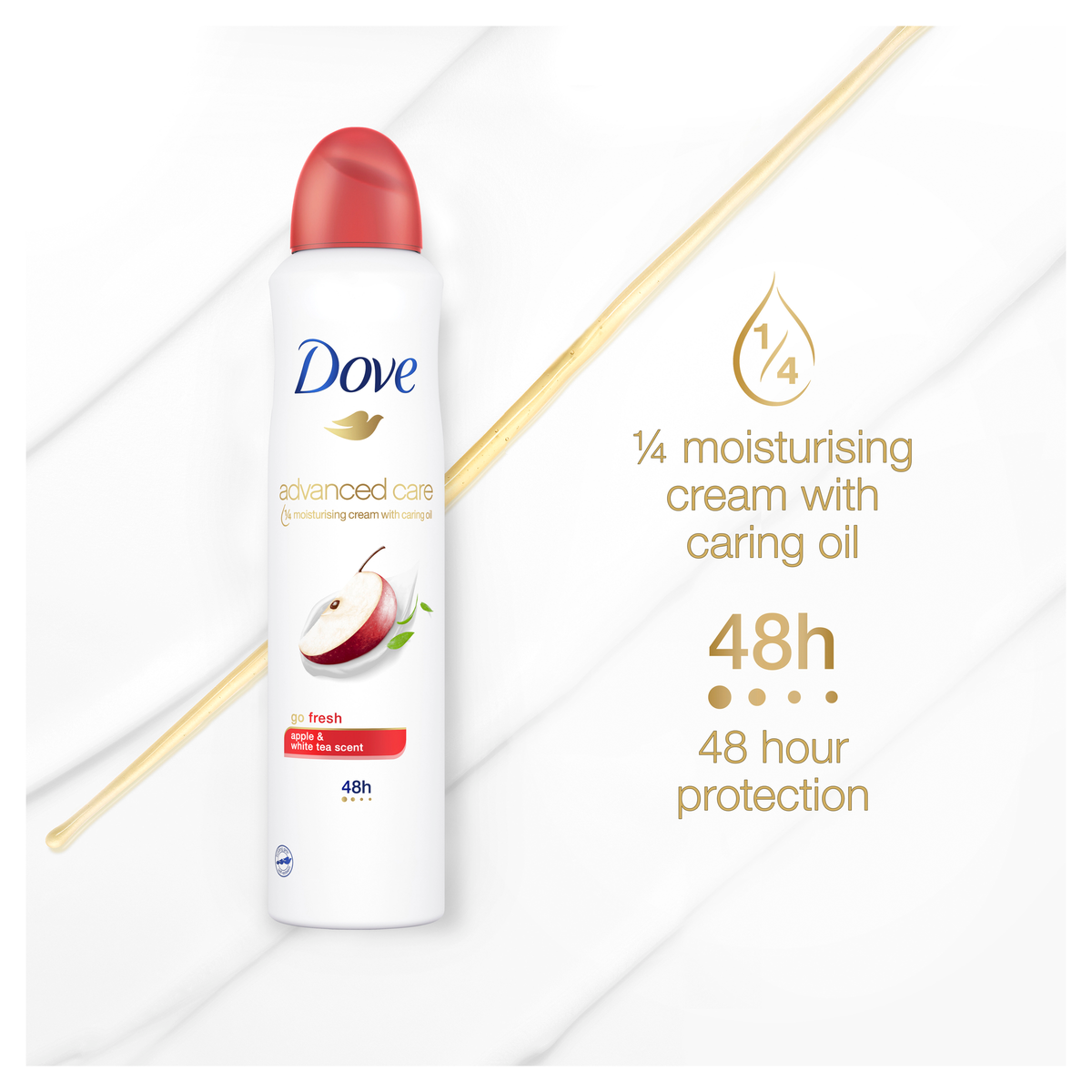 Buy Dove Womens Advanced Care Deodorant Apple & White Tea 220Ml – Alive ...