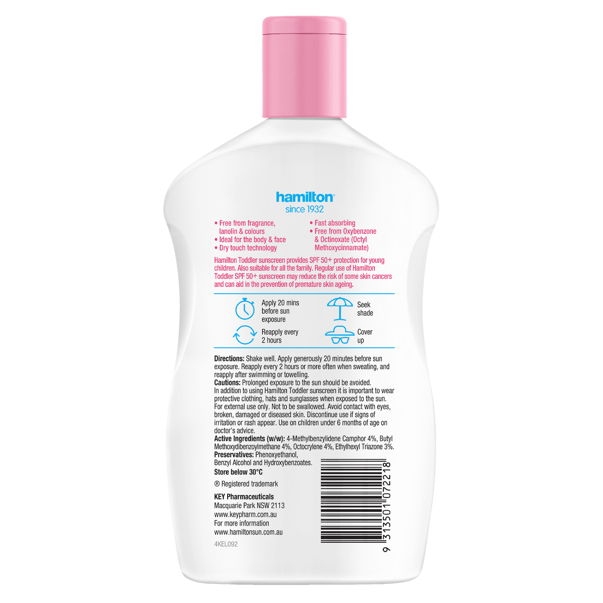 Buy Hamilton Toddler Lotion SPF 50+ 250mL – Alive Pharmacy Warehouse