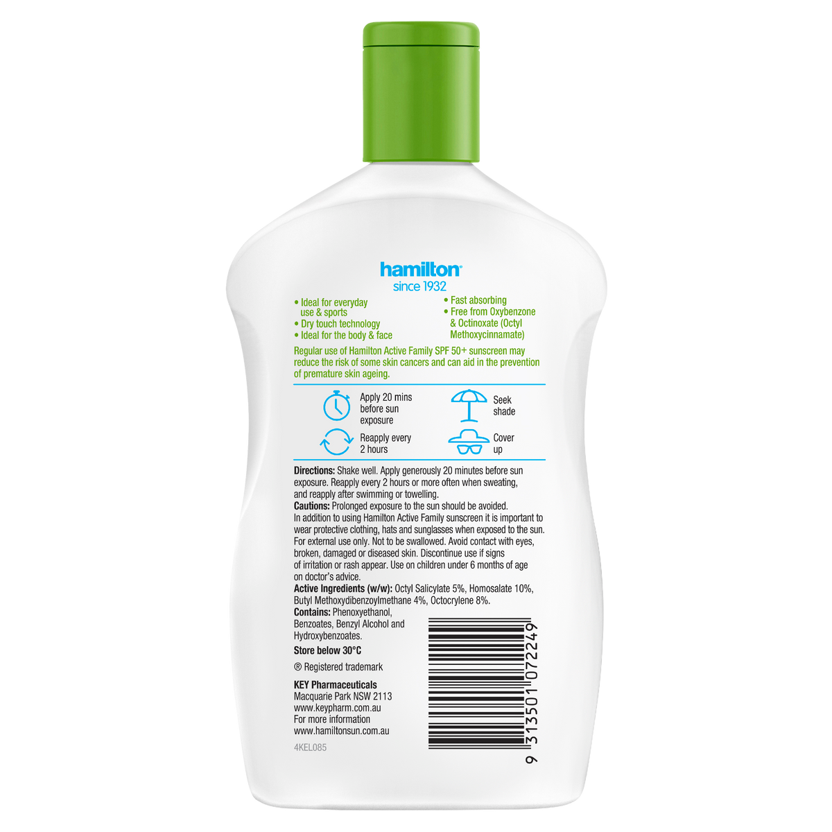 Buy Hamilton Active Lotion SPF50+ 250mL – Alive Pharmacy Warehouse