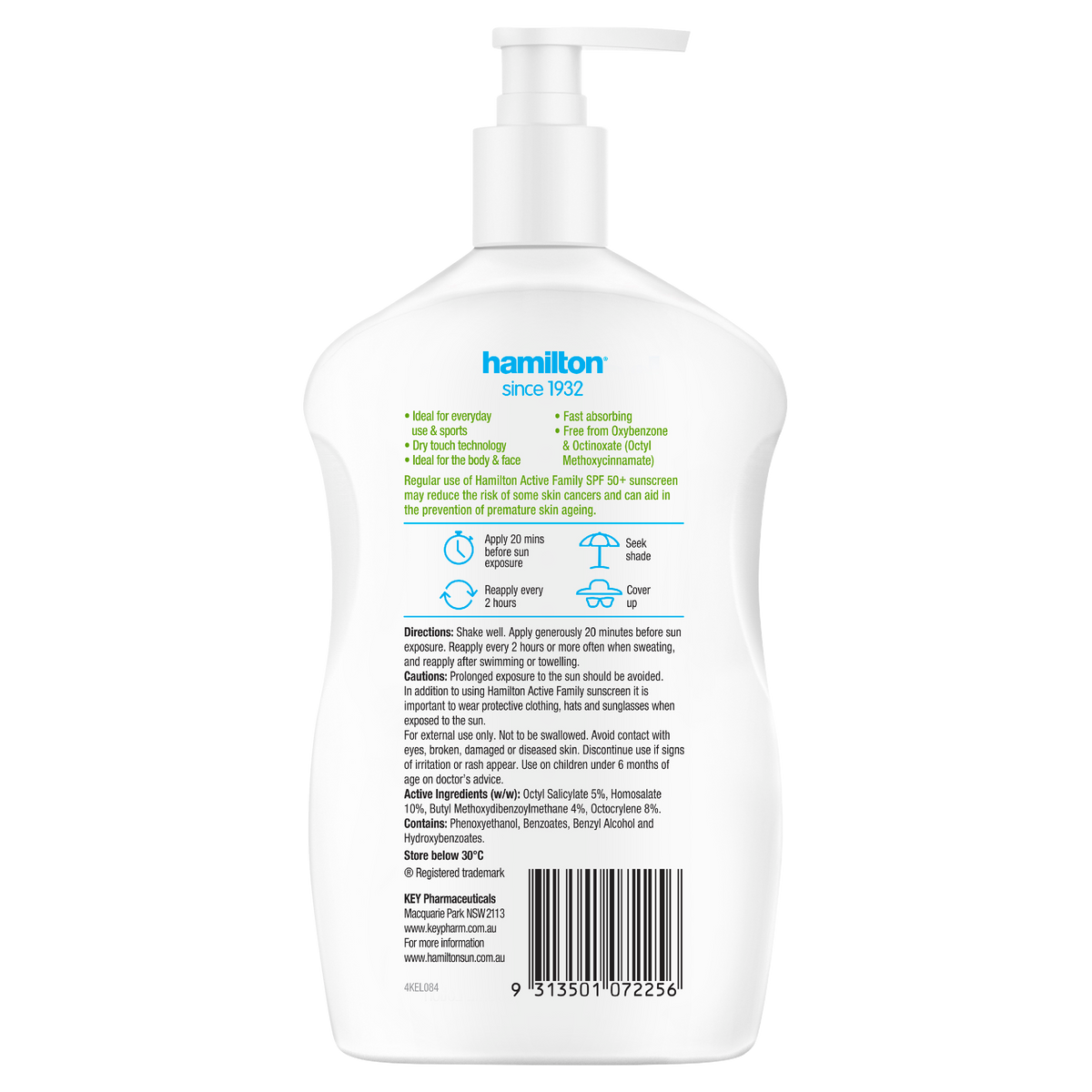 Buy Hamilton Active Lotion SPF50+ 500mL – Alive Pharmacy Warehouse