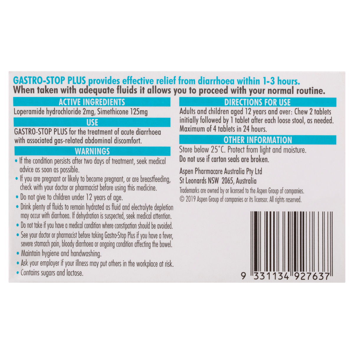 Buy Gastro-Stop Capsules 2mg Loperamide 12 Capsules – Alive Pharmacy ...