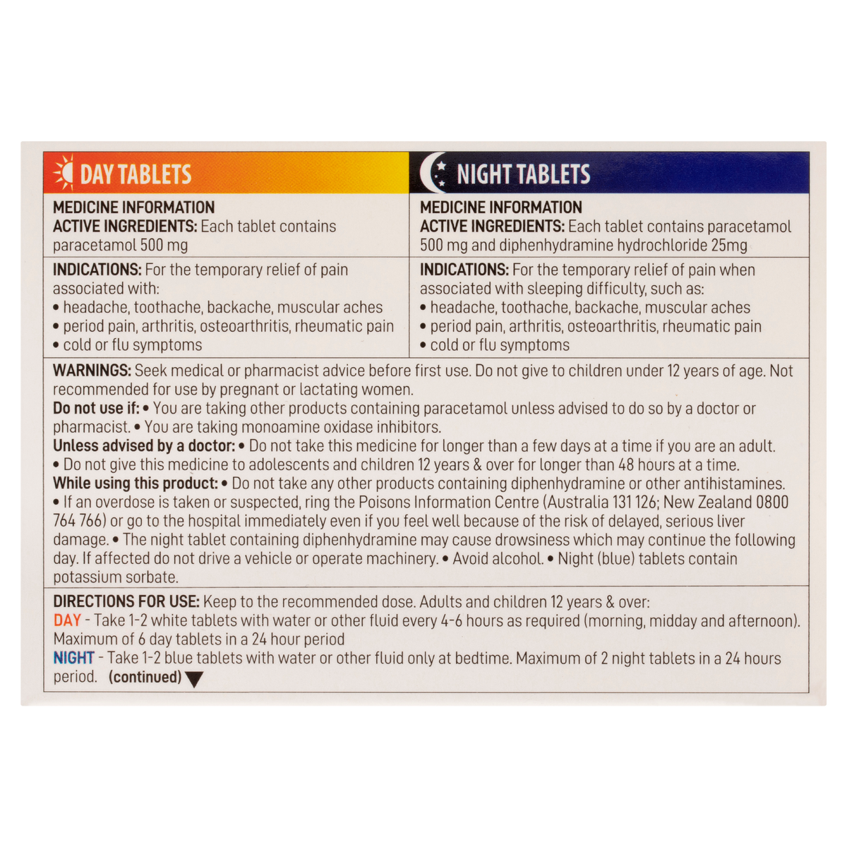 Combolieve Day And Night 24 Tablets – Alive Pharmacy Warehouse