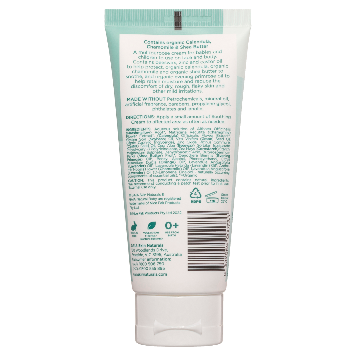 Buy GAIA Natural Baby Soothing Cream 100mL – Alive Pharmacy Warehouse