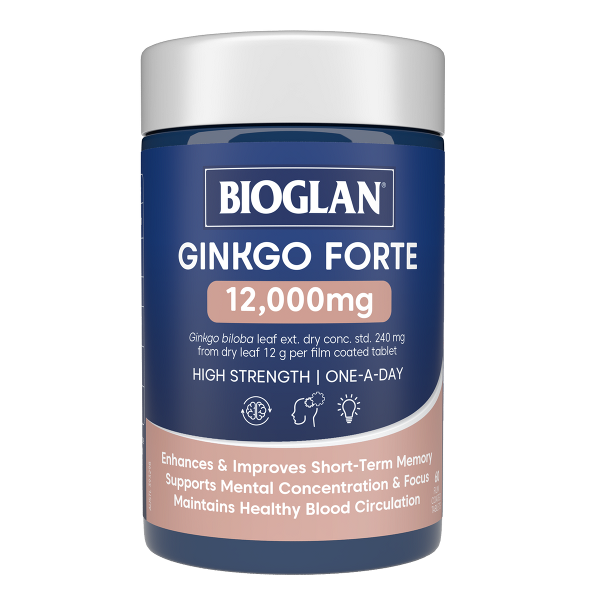 Buy Bioglan Ginkgo Forte 12000mg 60 Tablets – Alive Pharmacy Warehouse