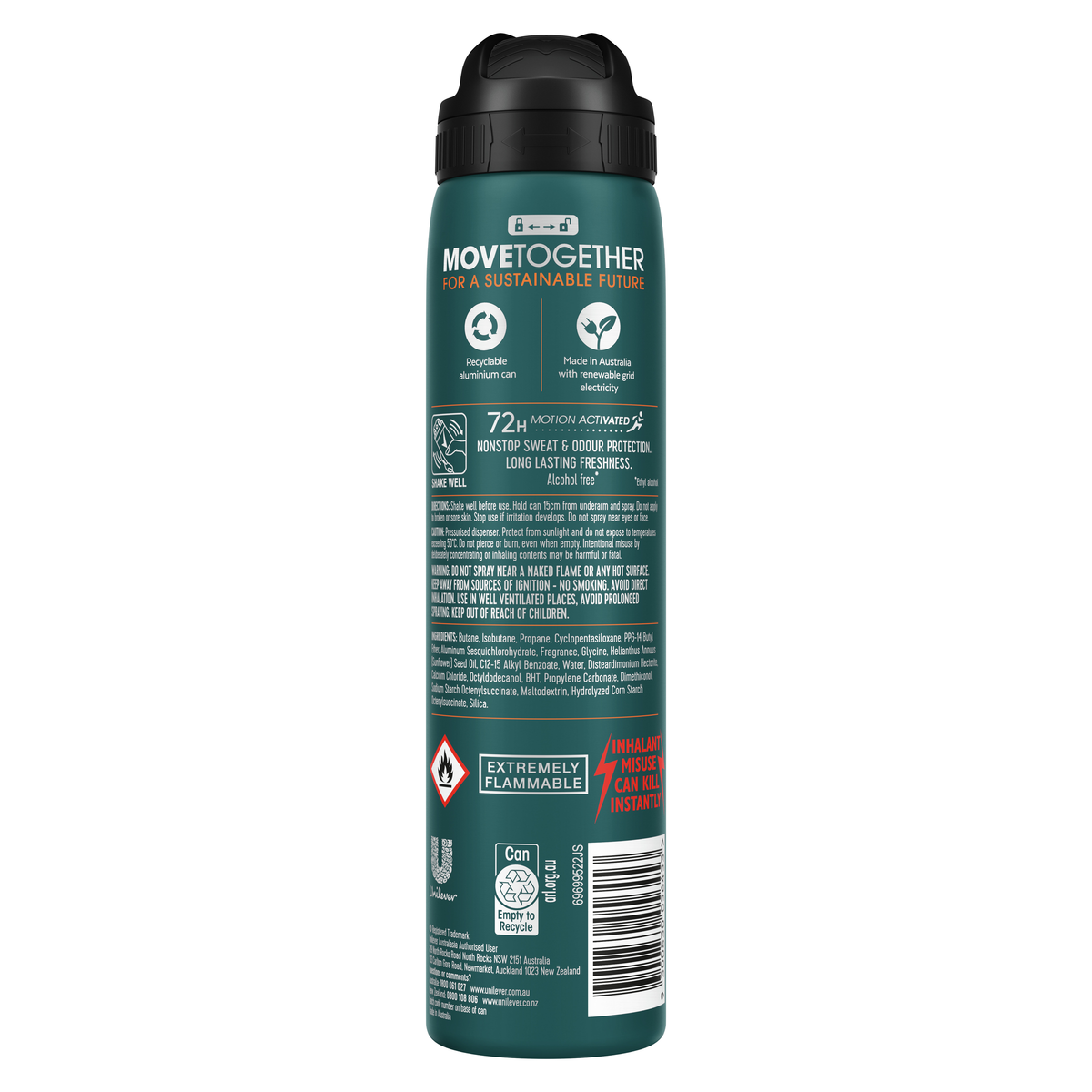 Buy Rexona Antiperspirant Aerosol Advanced Workout with Antibacterial ...