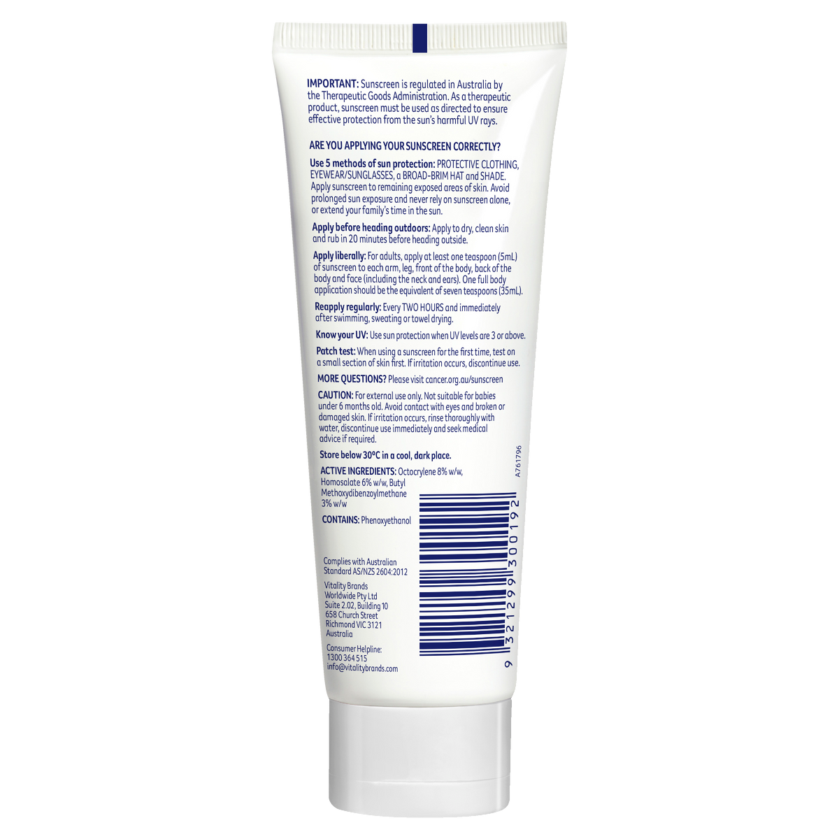 Buy Cancer Council Face Moisturiser Face & Body Matte Finish SPF50 ...