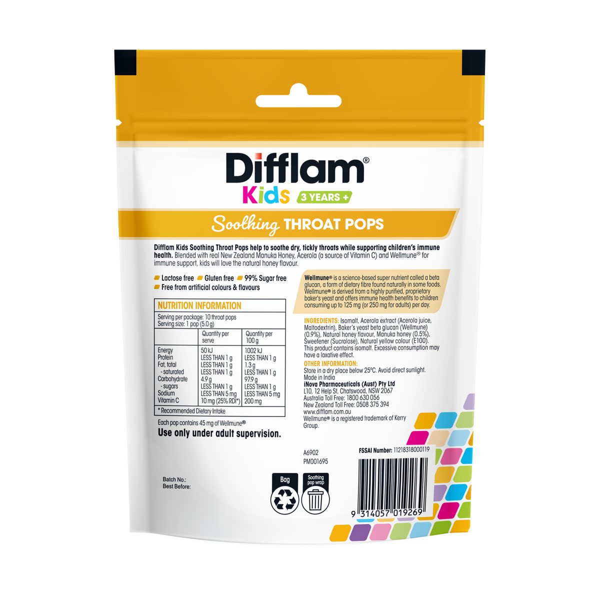 Difflam Kids Soothing Throat Pops Manuka Honey 10 Lollipops – Alive ...