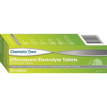 Chemists Own Effervescent Electrolyte Lemon Lime Tablets 20 Pack ...
