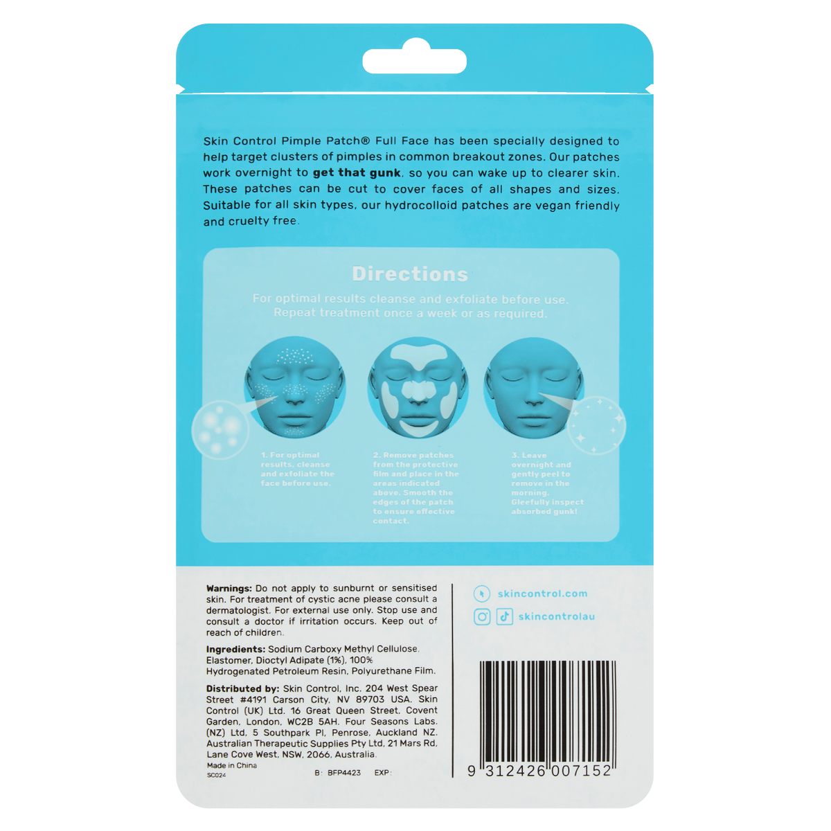 Skin Control Pimple Patch Full Face 5pk – Alive Pharmacy Warehouse