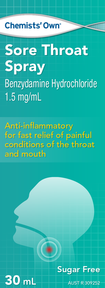 Chemists Own Sore Throat Spray 30ml – Alive Pharmacy Warehouse