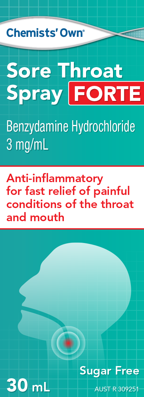 Chemists Own Sore Throat Spray FORTE 30ml – Alive Pharmacy Warehouse