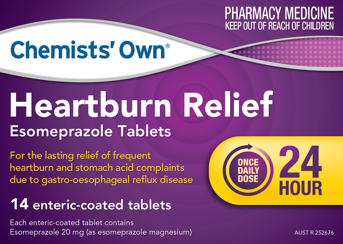 Chemists Own Heartburn Relief Esomeprazole 20Mg 14 Tablets – Alive ...