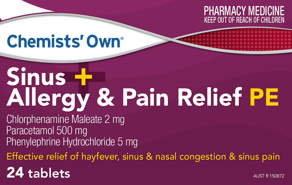 Chemists Own Sinus + Allergy & Pain Relief Pe 24 Tablets – Alive ...