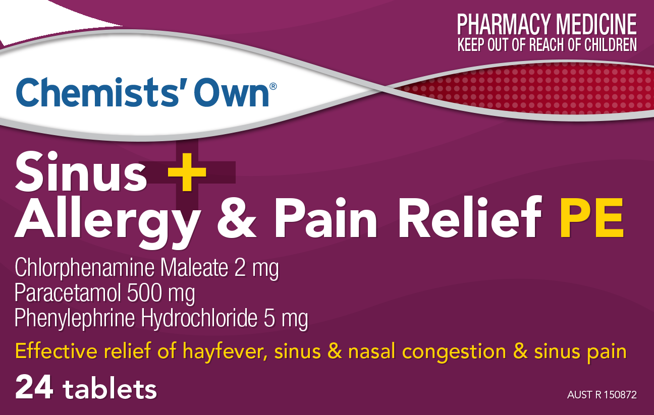 Chemists Own Sinus + Allergy & Pain Relief Pe 24 Tablets – Alive ...