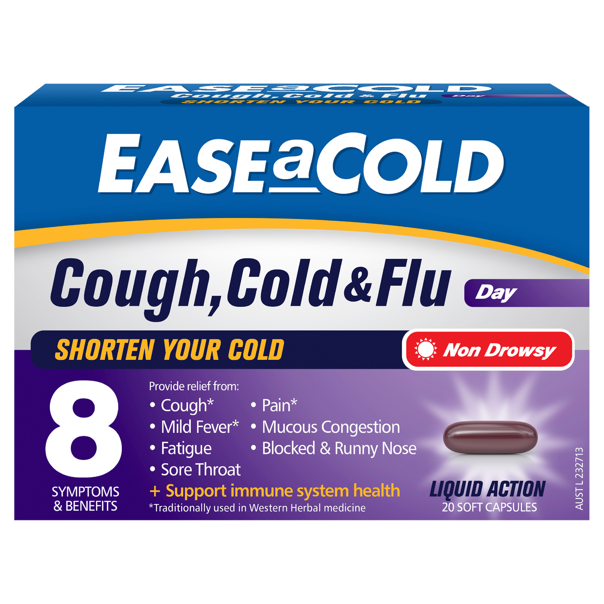 Buy Easeacold Cough Cold & Flu Day Only 20 Capsules – Alive Pharmacy ...