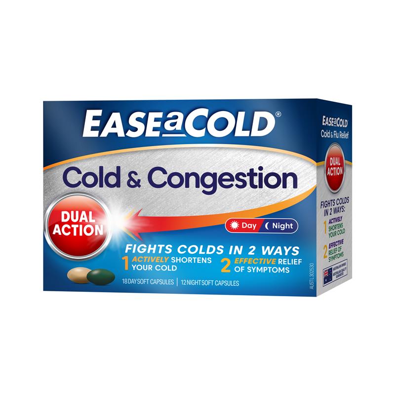 Buy Ease A Cold Cold & Congestion Day/Night 30 Tablets – Alive Pharmacy ...
