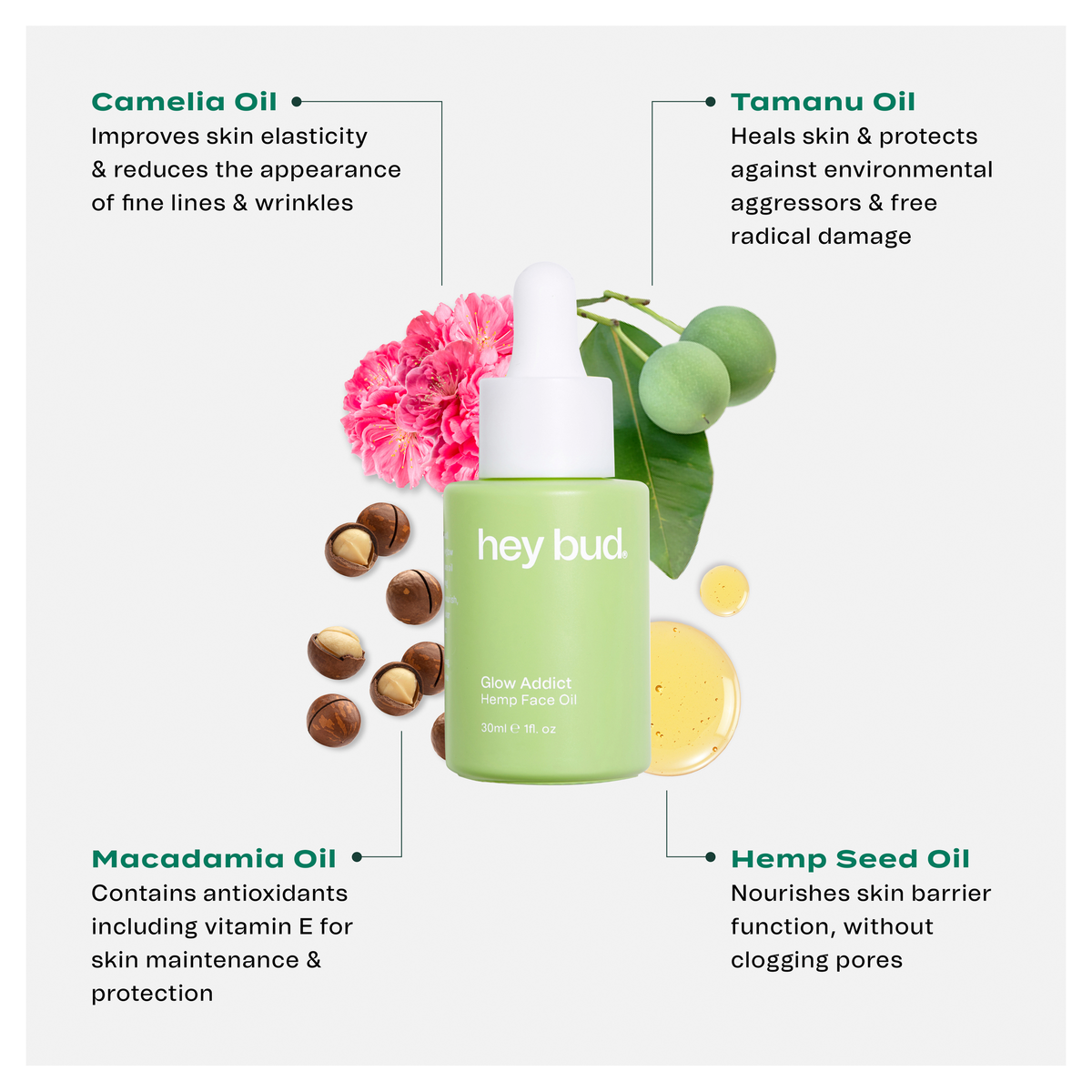 Buy Hey Bud Hemp Face Oil 30ml | Alive Pharmacy Warehouse