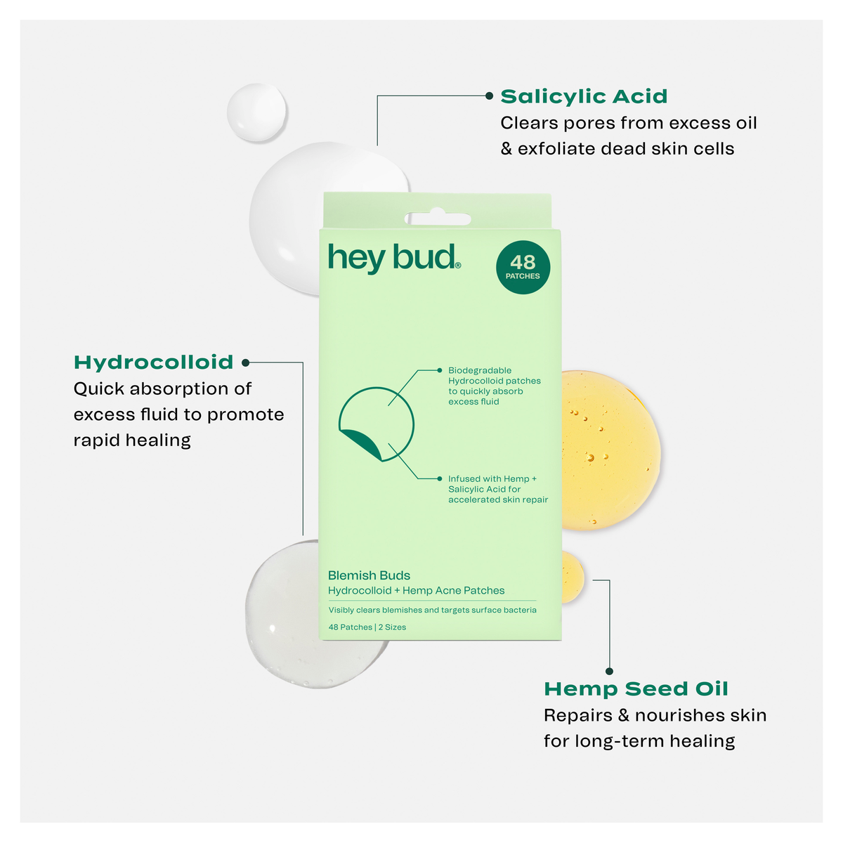 Buy Hey Bud Hemp Acne & Pimple Patches | Alive Pharmacy Warehouse