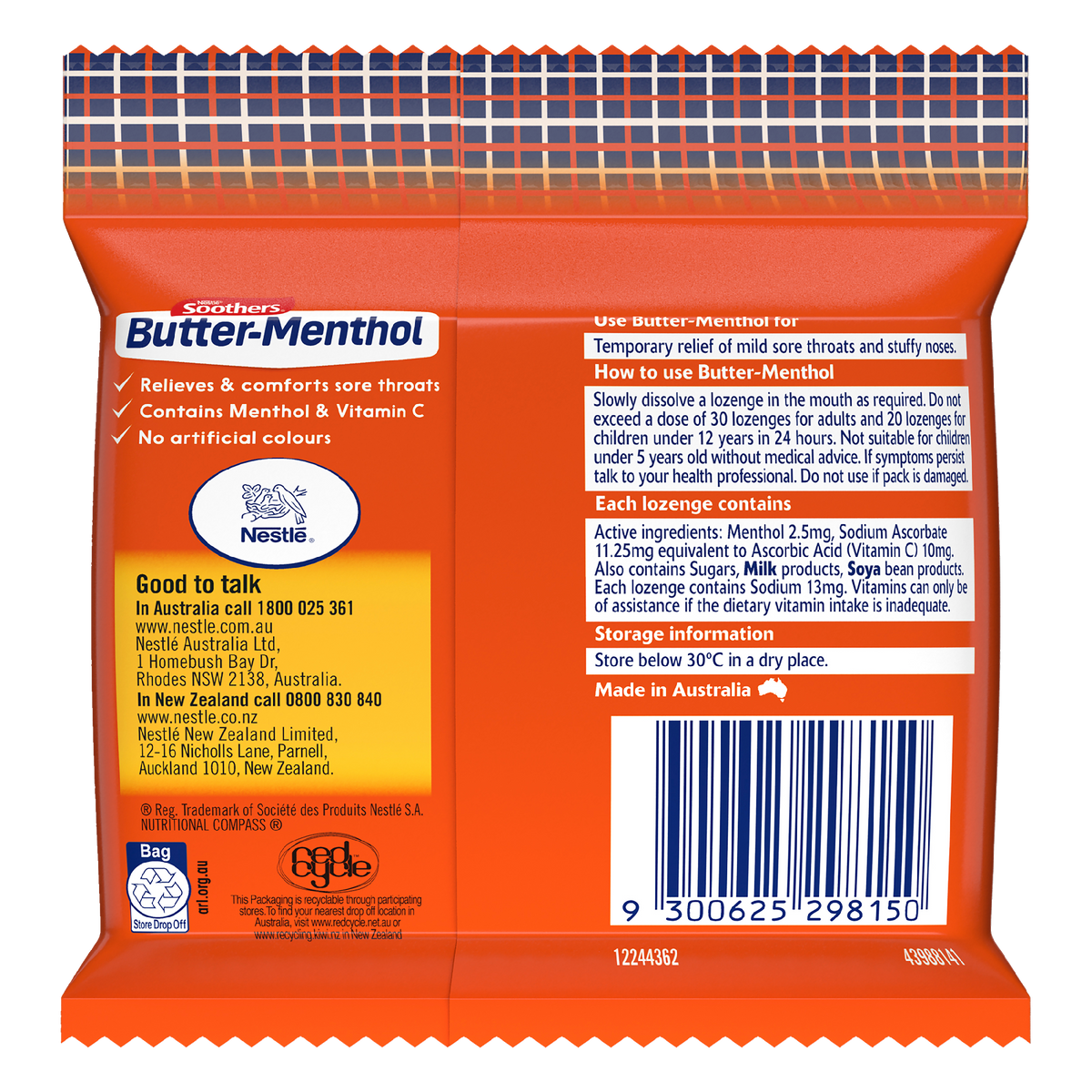 Nestle Soothers Butter Menthol 10 Lozenges 3 Pack – Alive Pharmacy ...