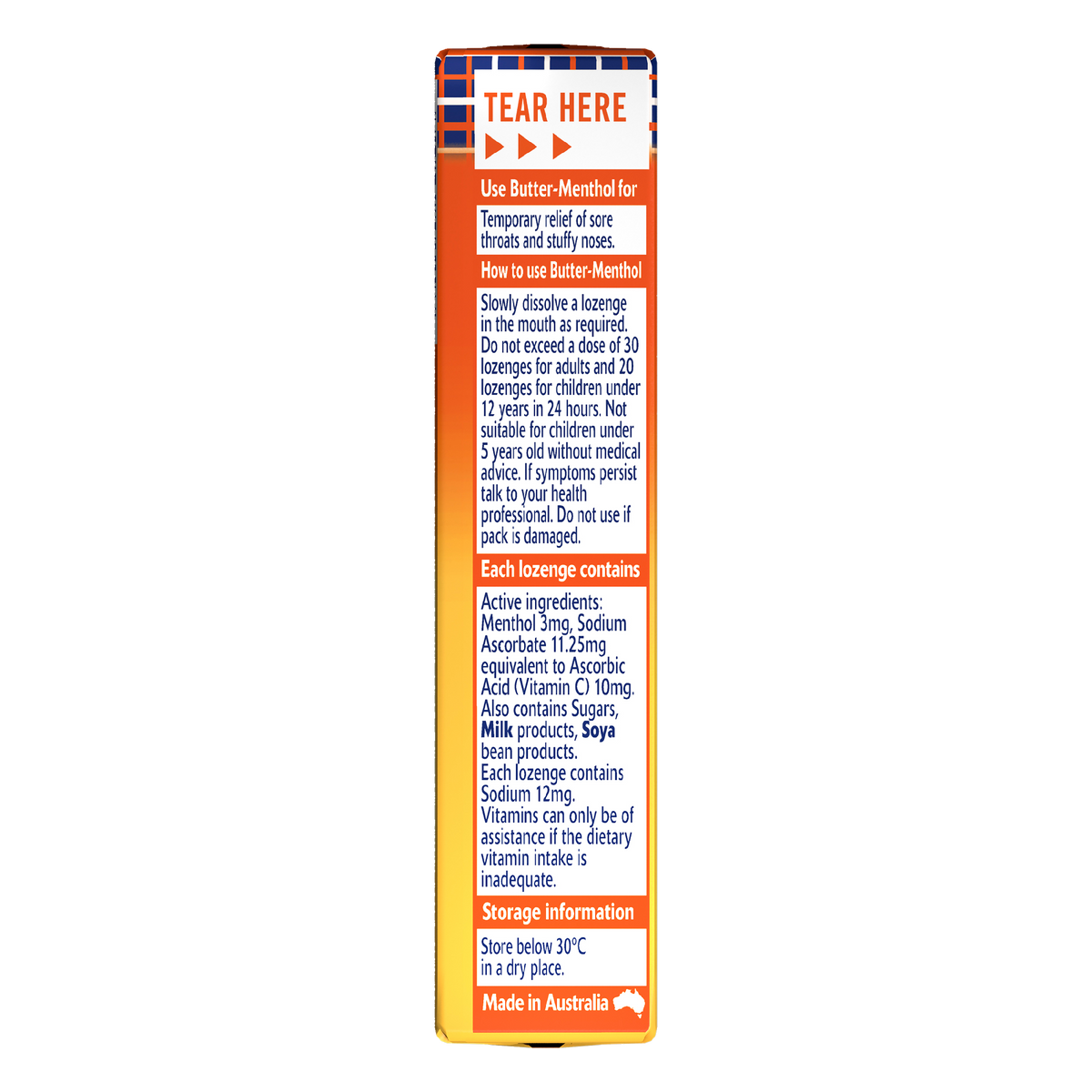 Soothers Butter Menthol Honey Centre Sore Throat Lozenges 10 Pack ...
