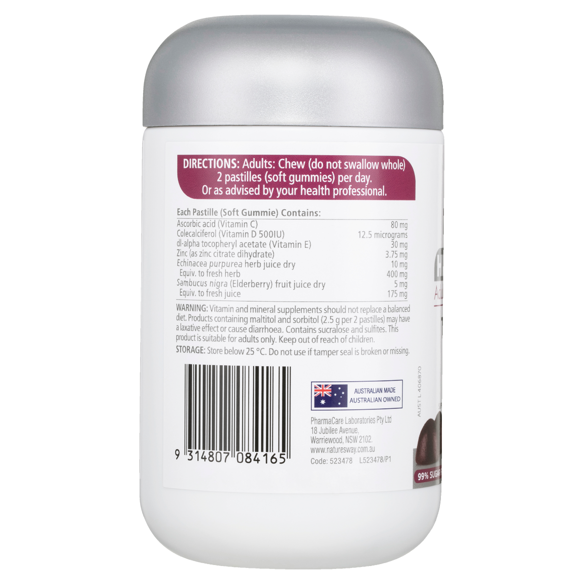 Buy Nature's Way High Strength Adult Vita Gummies Triple Immune Support ...