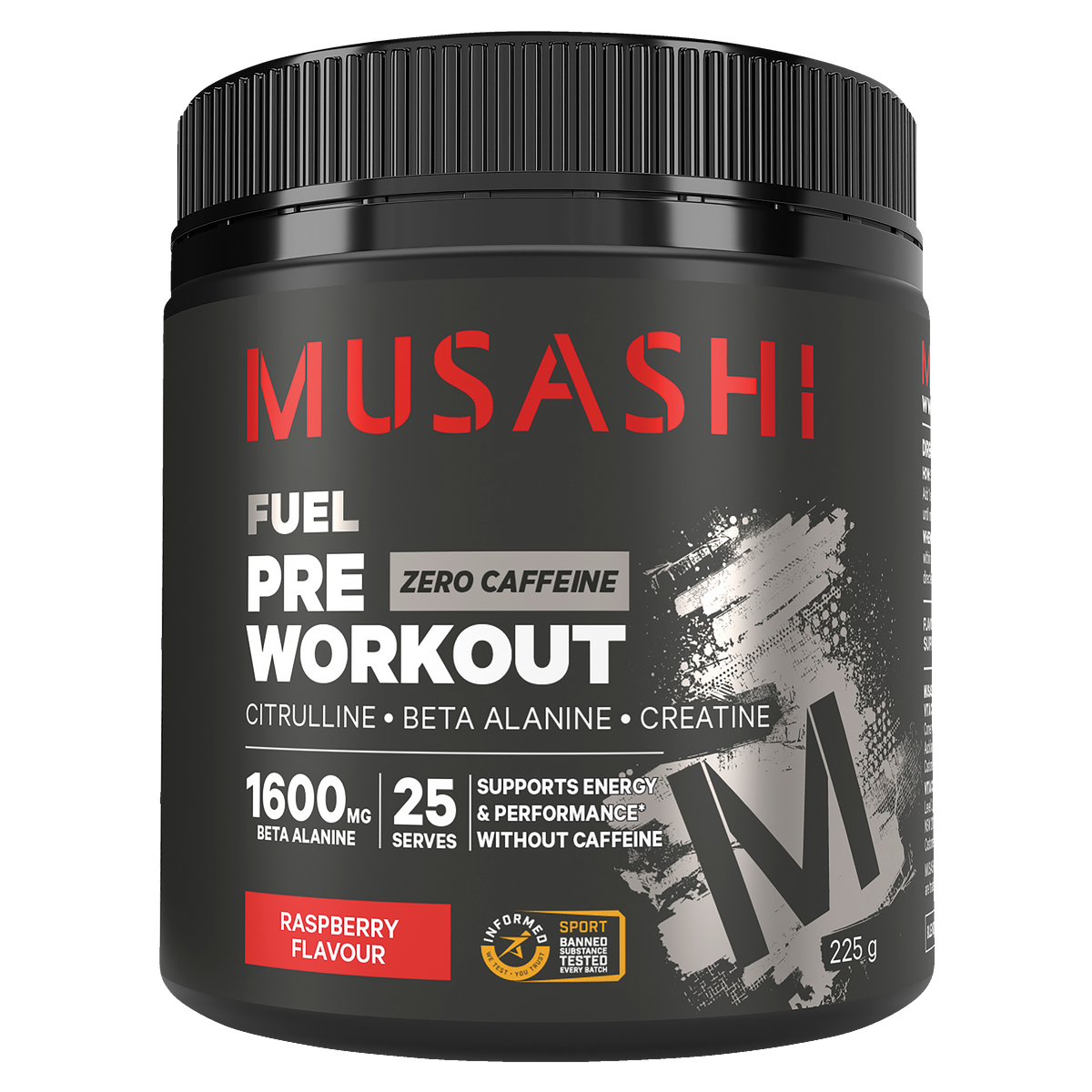 Musashi Pre Workout Zero Caffeine 225g – Alive Pharmacy Warehouse