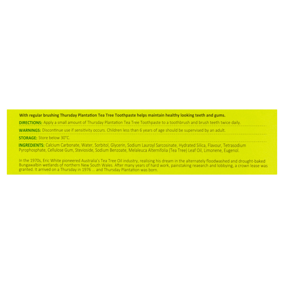 Buy Thursday Plantation Tea Tree Toothpaste 110g – Alive Pharmacy Warehouse
