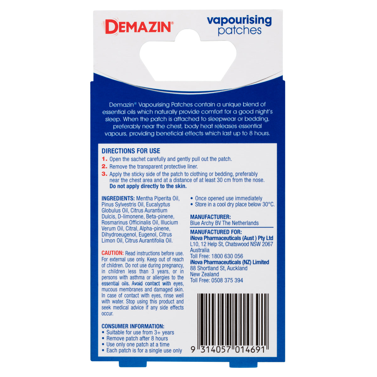 Buy Demazin Vapourising Patches 6 Pack – Alive Pharmacy Warehouse