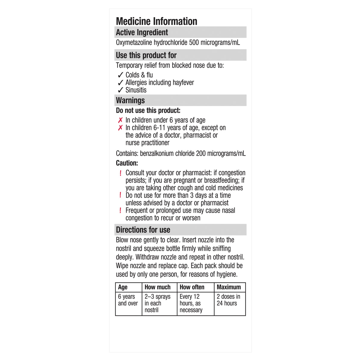 Buy Drixine Adult Nasal Spray 15mL – Alive Pharmacy Warehouse