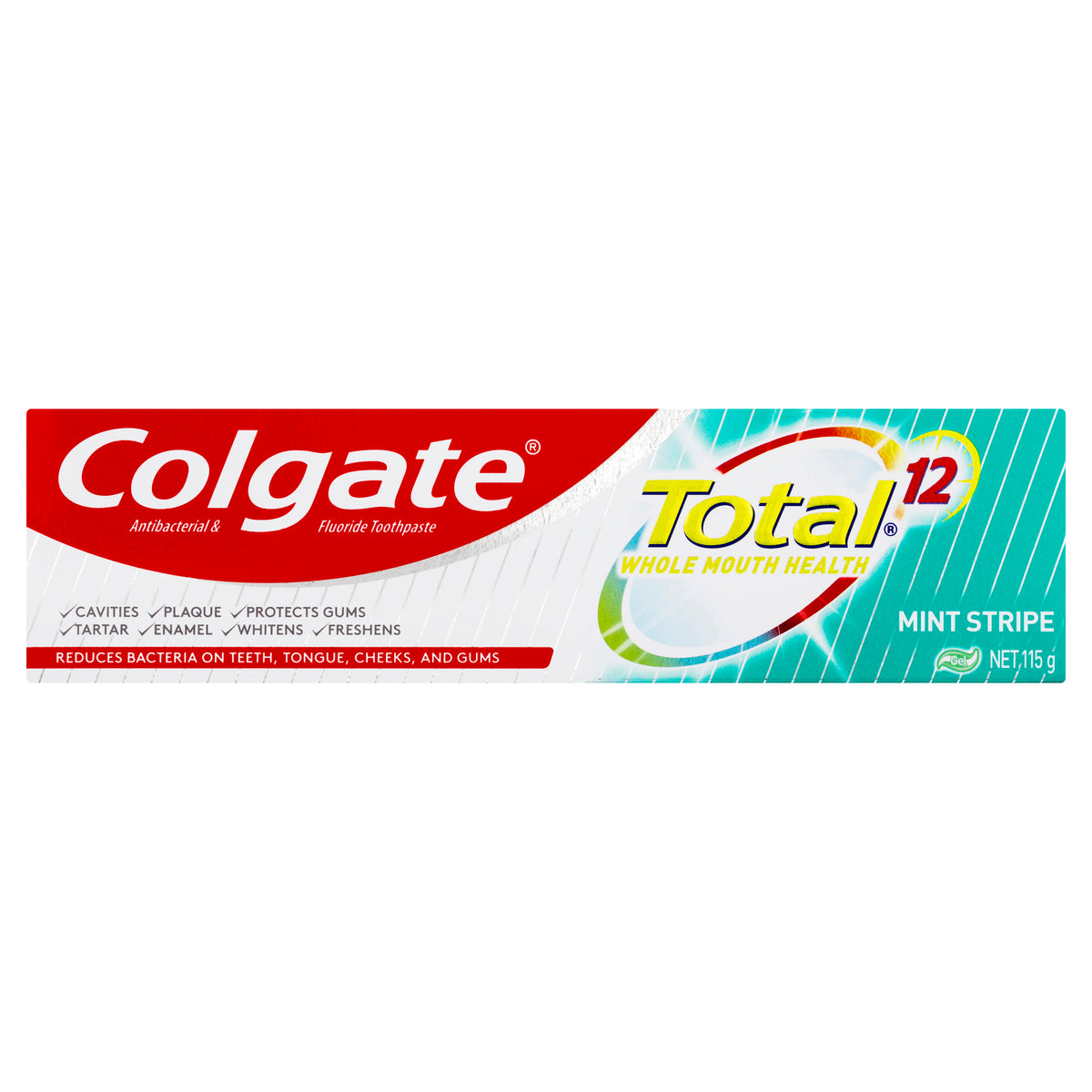 Buy Colgate Total Mint Stripe Antibacterial & Fluoride Gel Toothpaste ...