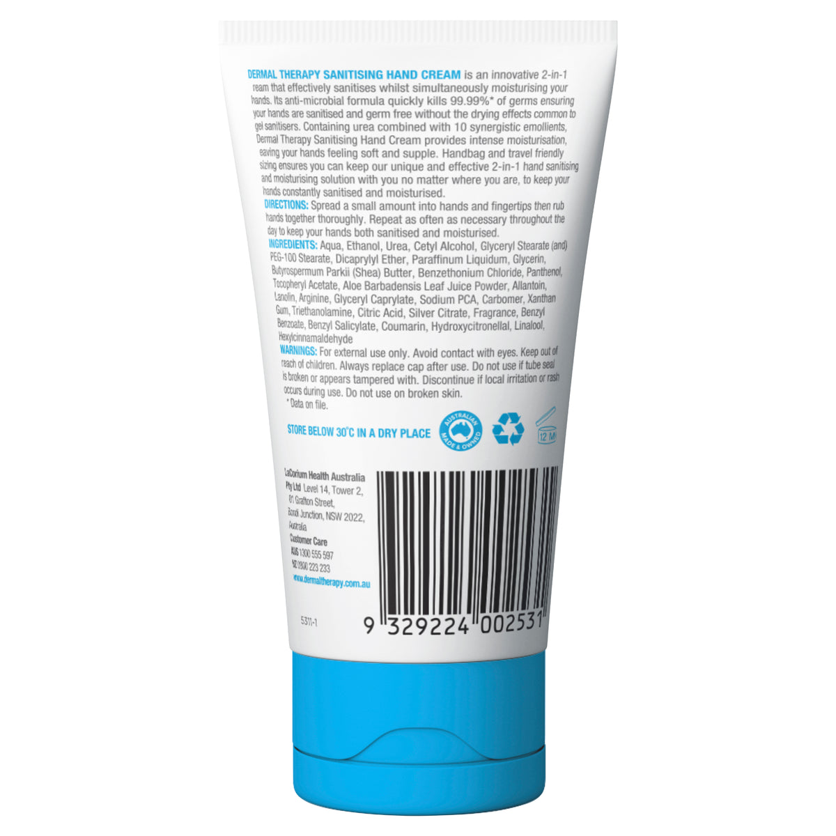 Buy Dermal Therapy Sanitising Hand Cream 60mL |Alive Pharmacy Warehouse