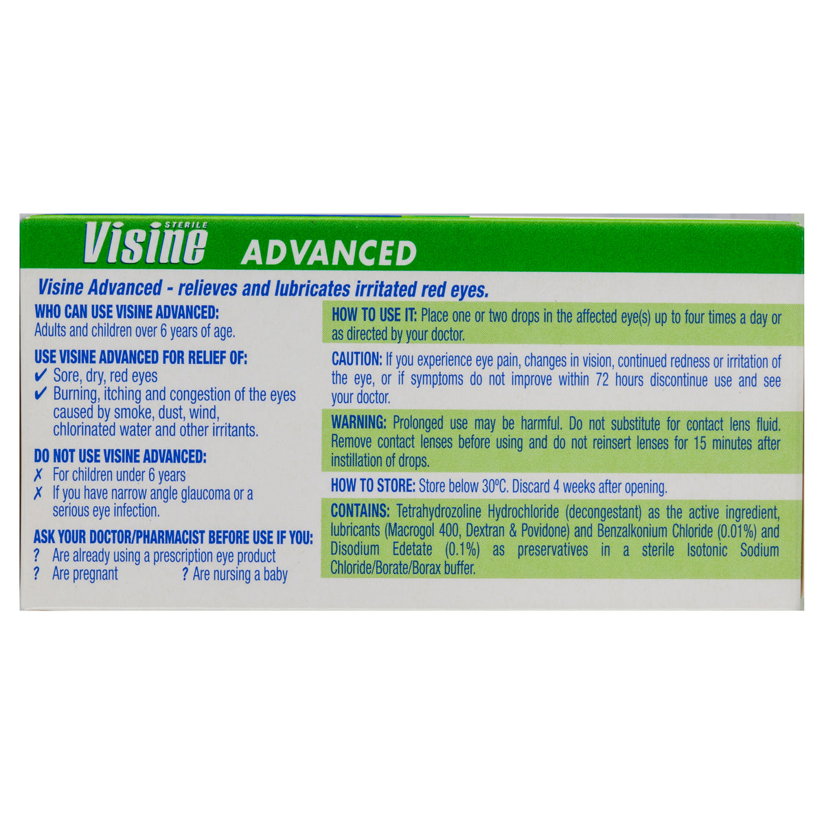 Buy Visine Eye Drop Advance Relief 15mL – Alive Pharmacy Warehouse