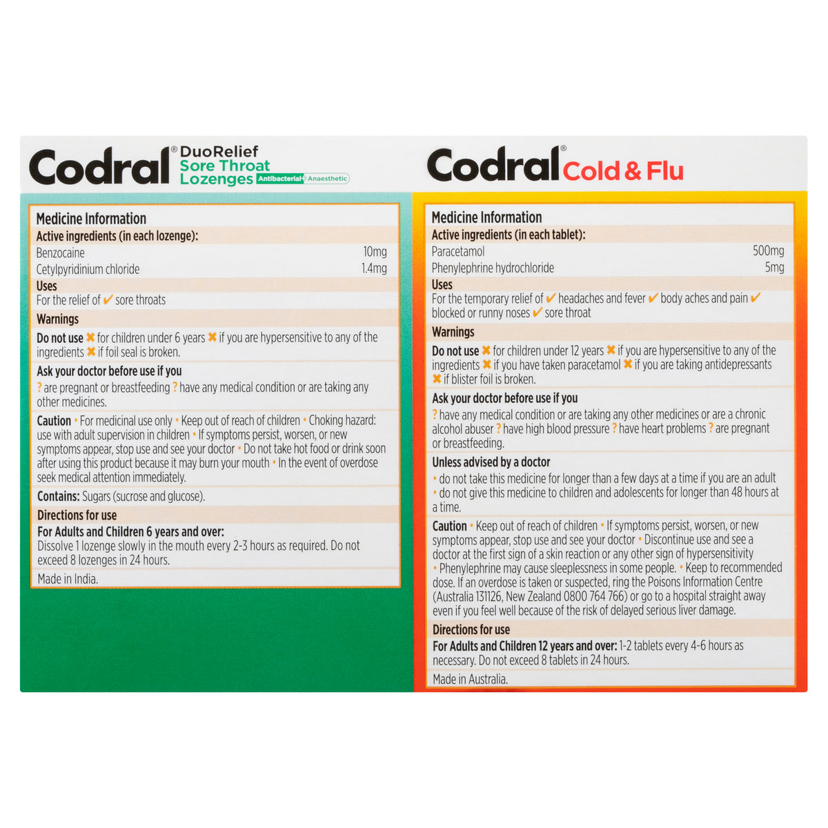 Buy Codral Cold & Flu Kit 20 Tablets & 16 Lozenges – Alive Pharmacy ...