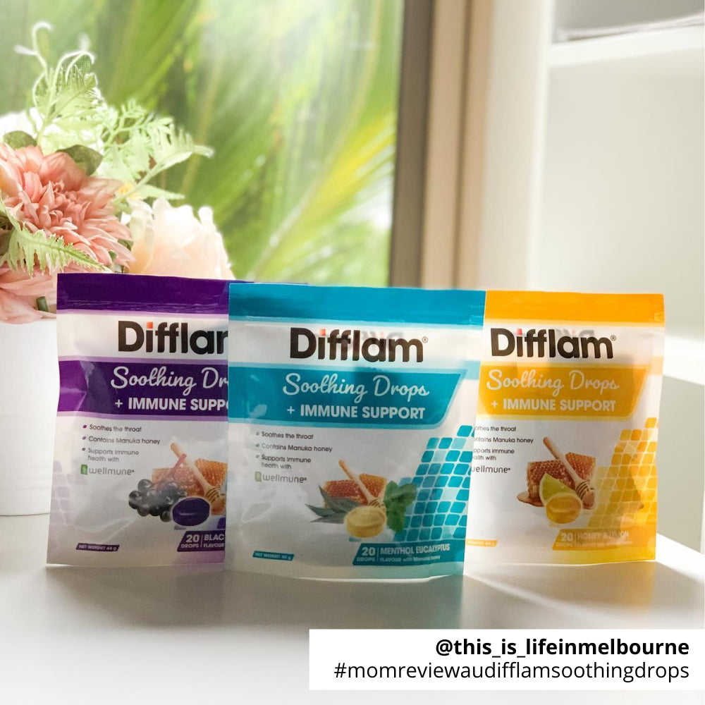 Difflam Soothing Drops + Immune Support Menthol Eucalyptus 20 Pack ...
