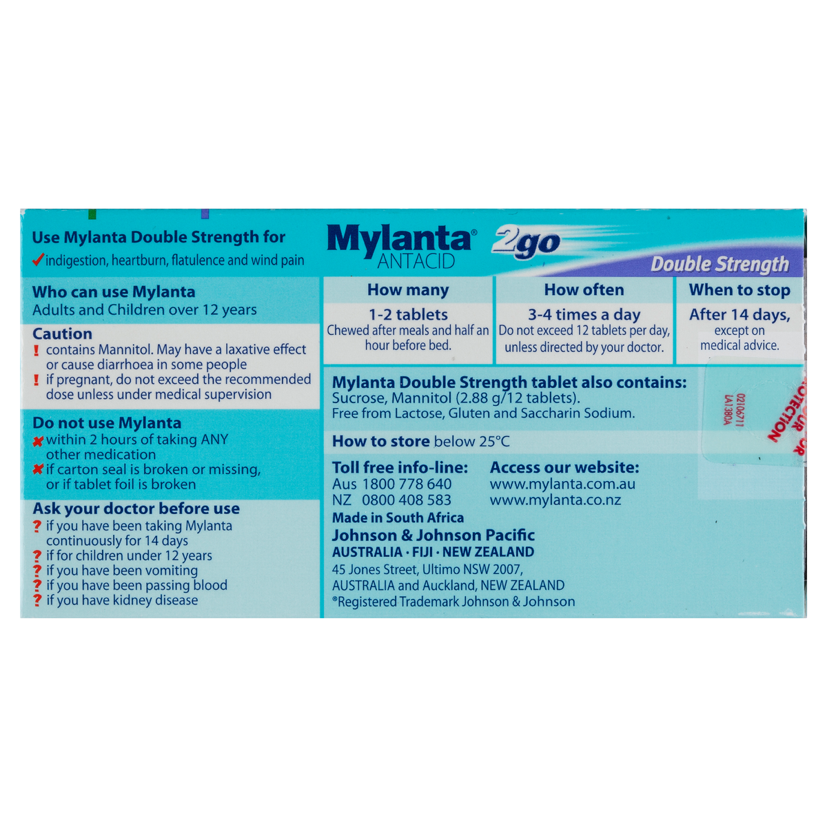 Buy Mylanta 2Go Antacid 24 Tablets – Alive Pharmacy Warehouse
