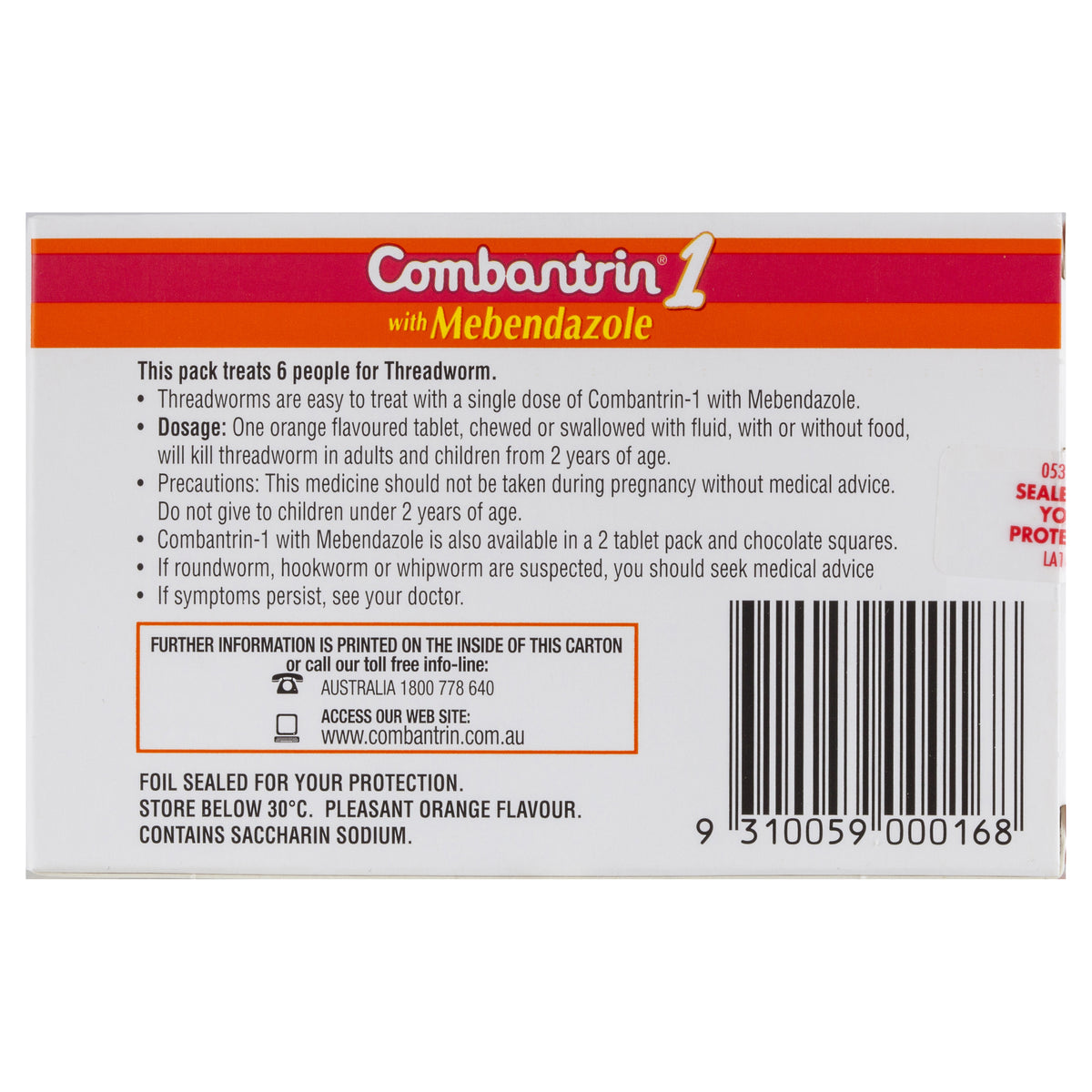 Buy Combantrin-1 6 Tablets – Alive Pharmacy Warehouse