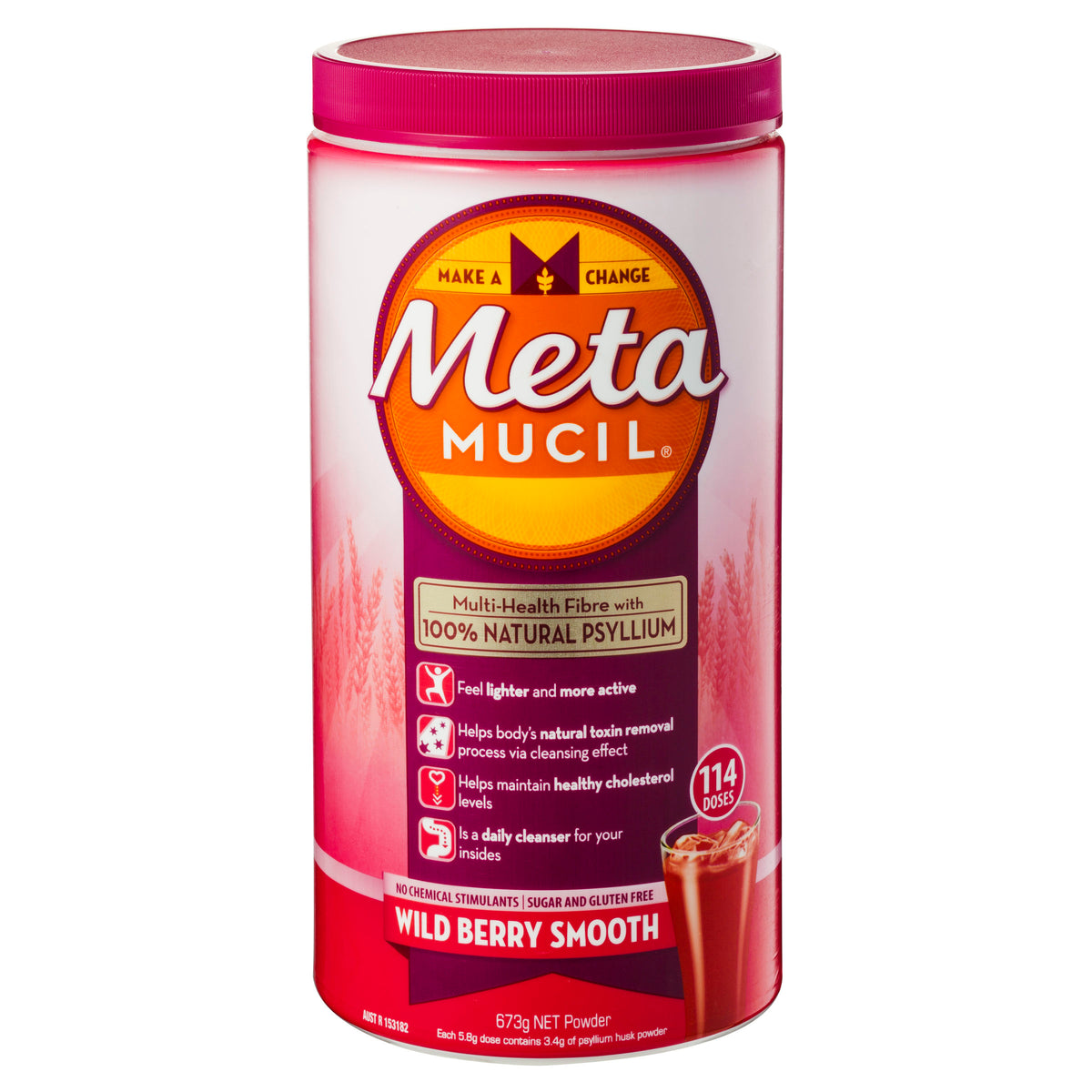 Buy Metamucil Daily Fibre Supplement Wild Berry Smooth 114 Doses ...
