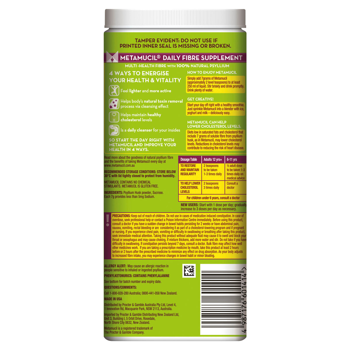 Buy Metamucil Regular 504g 72 Dose – Alive Pharmacy Warehouse