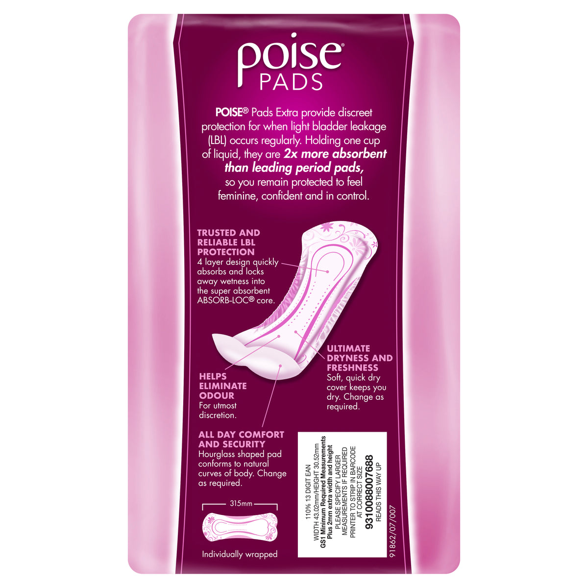 Buy Poise Pads Extra 12 Pack – Alive Pharmacy Warehouse