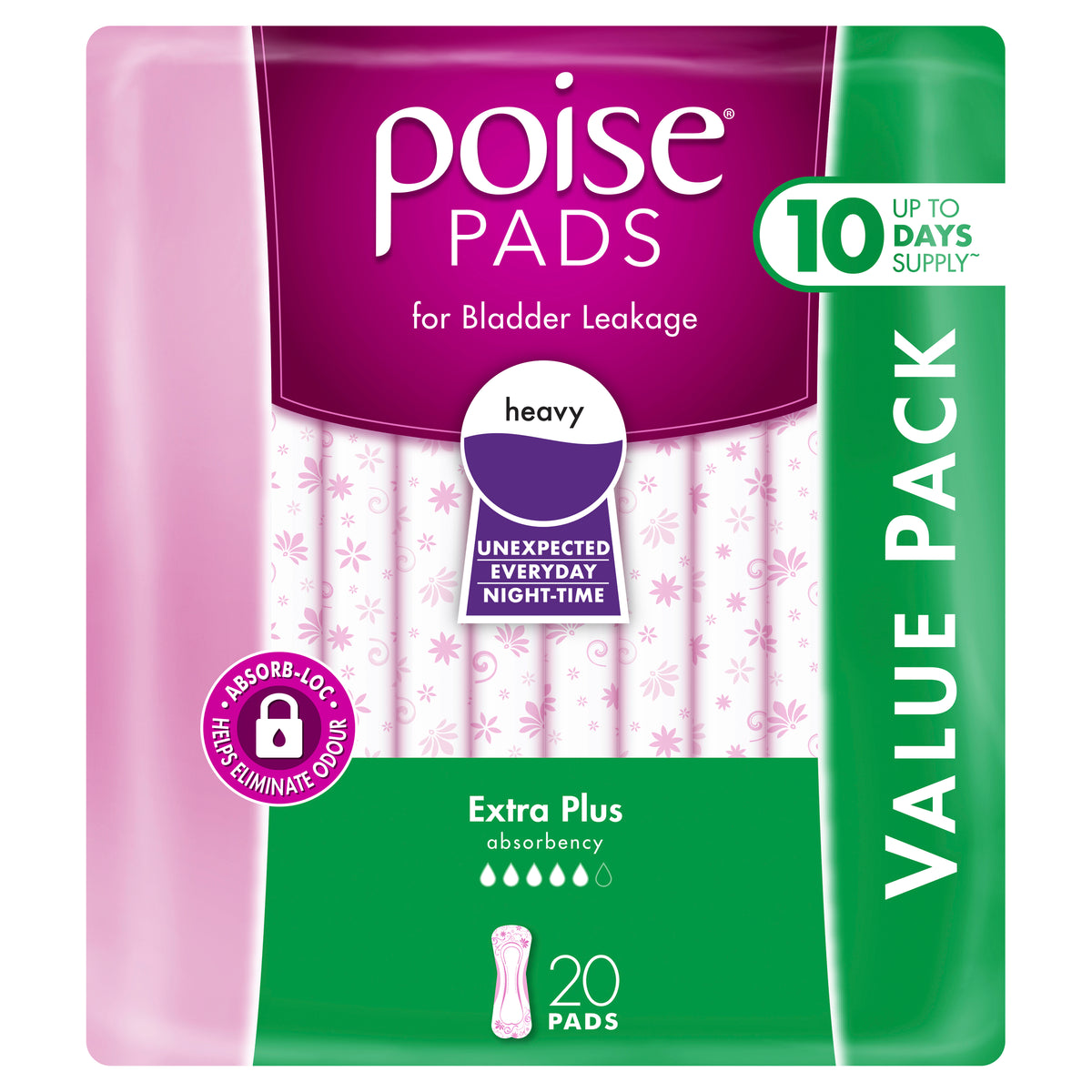 Buy Poise Pads Extra Plus 20 Pack – Alive Pharmacy Warehouse