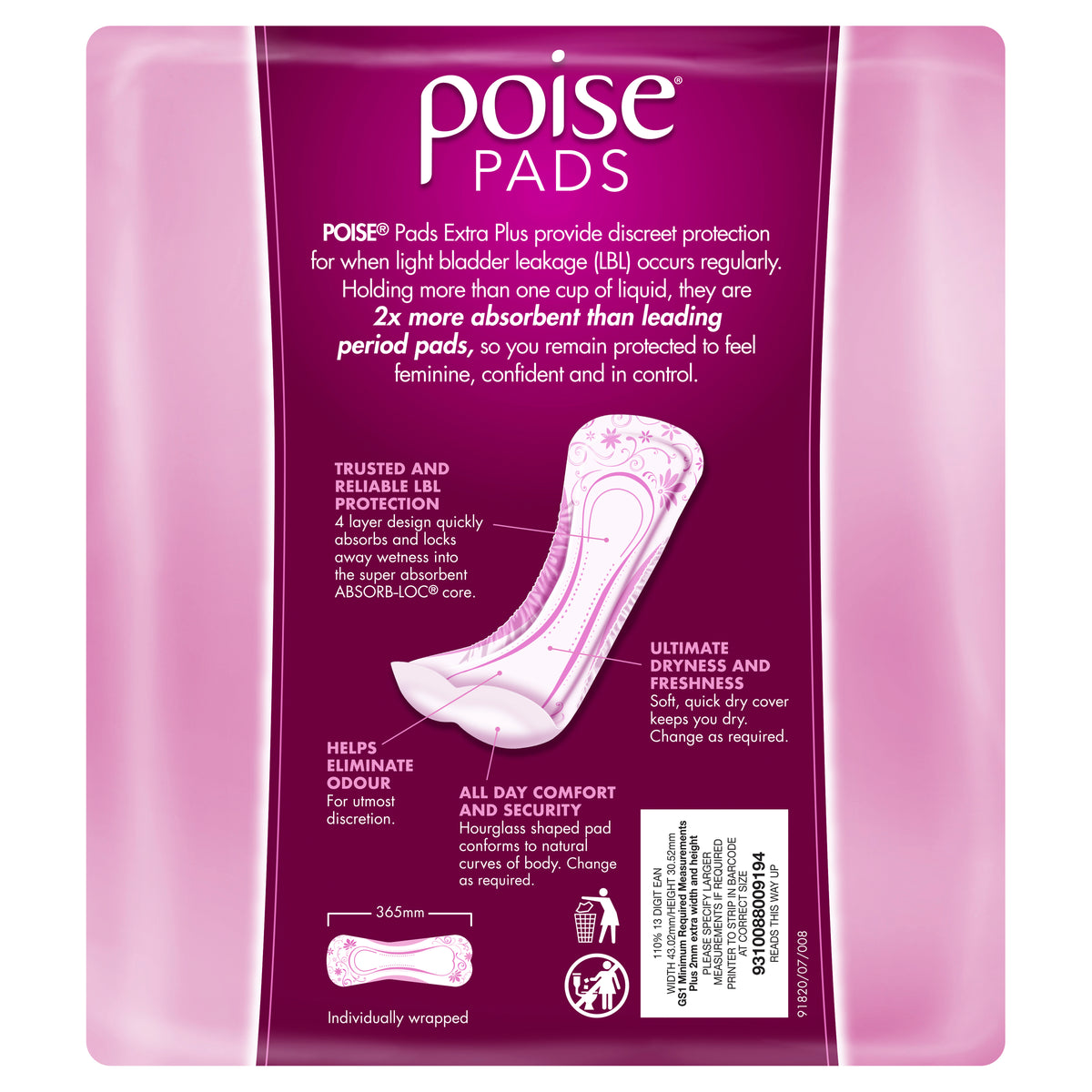 Buy Poise Pads Extra Plus 20 Pack – Alive Pharmacy Warehouse