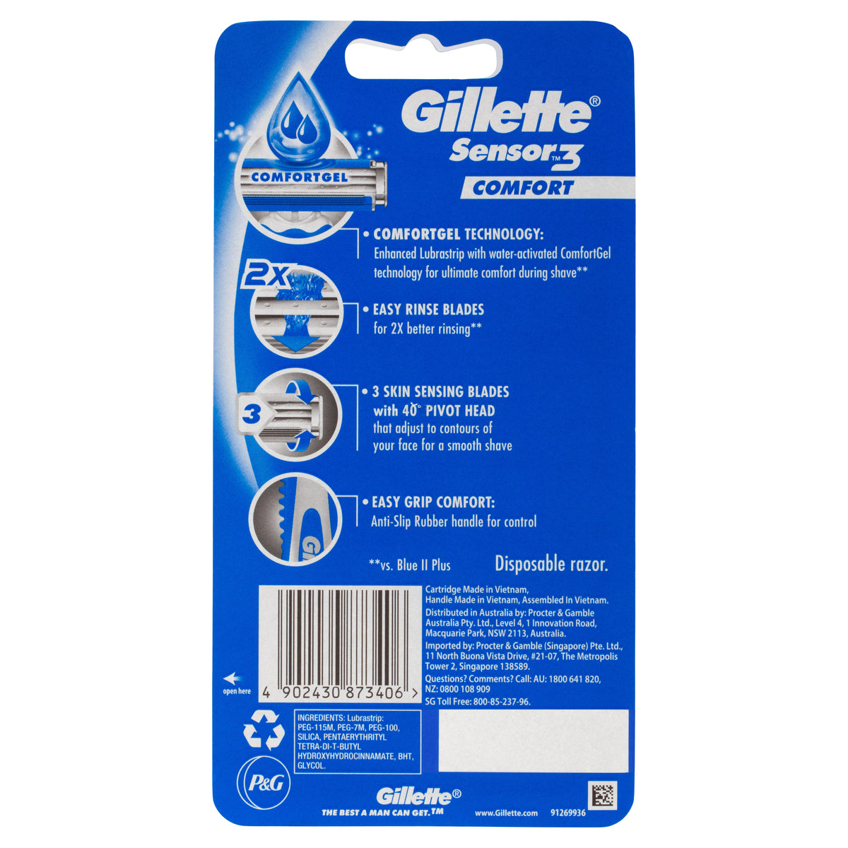Buy Gillette Sensor3 Sensitive Disposable Shaving Razor 4 Pack – Alive ...