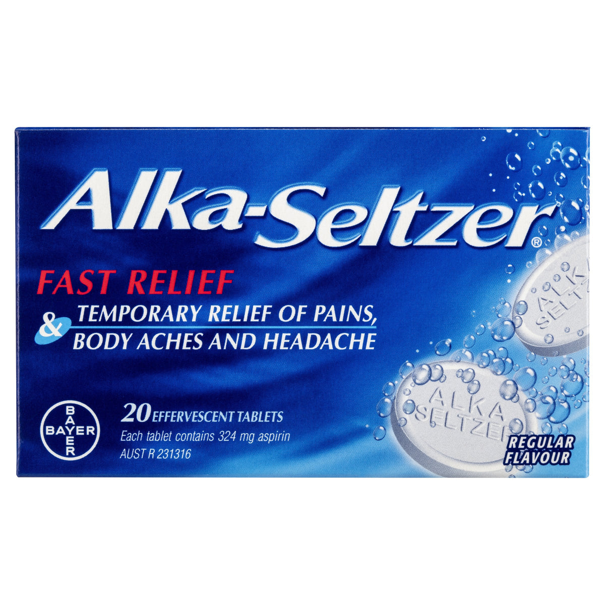 Buy Alka-Seltzer Pain Relief Effervescent Tablets Regular Flavour 20 ...