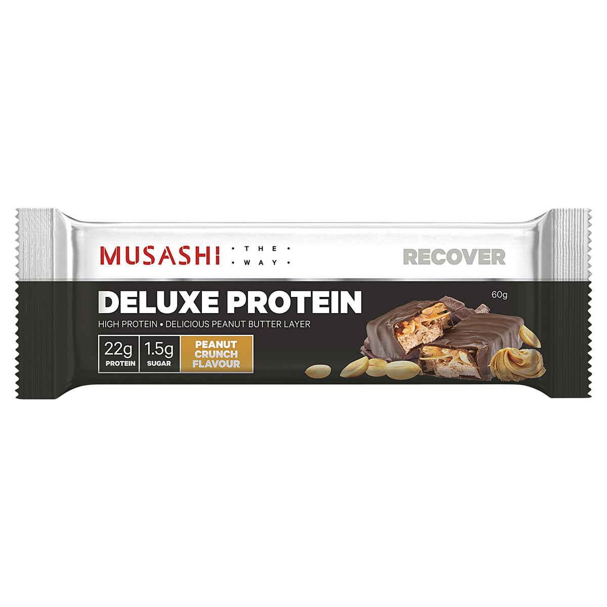 Buy Musashi Deluxe Protein Bar Peanut Crunch 60G – Alive Pharmacy Warehouse