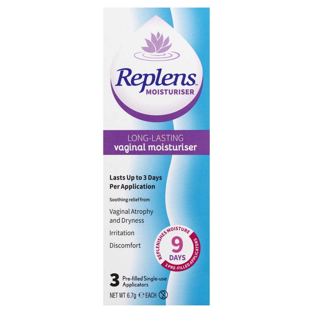 Buy Replens Long Lasting Vaginal Moisturiser 3 Pack – Alive Pharmacy ...