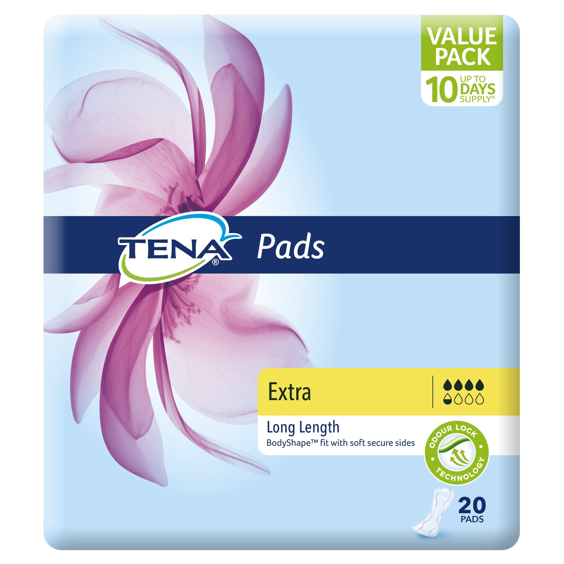 Buy Tena Pads Extra Long Length 20 Pack – Alive Pharmacy Warehouse